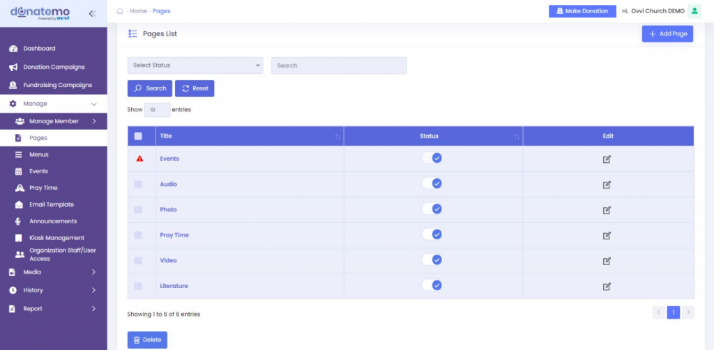 How to add and Manage CMS Pages? – DonateMo Support