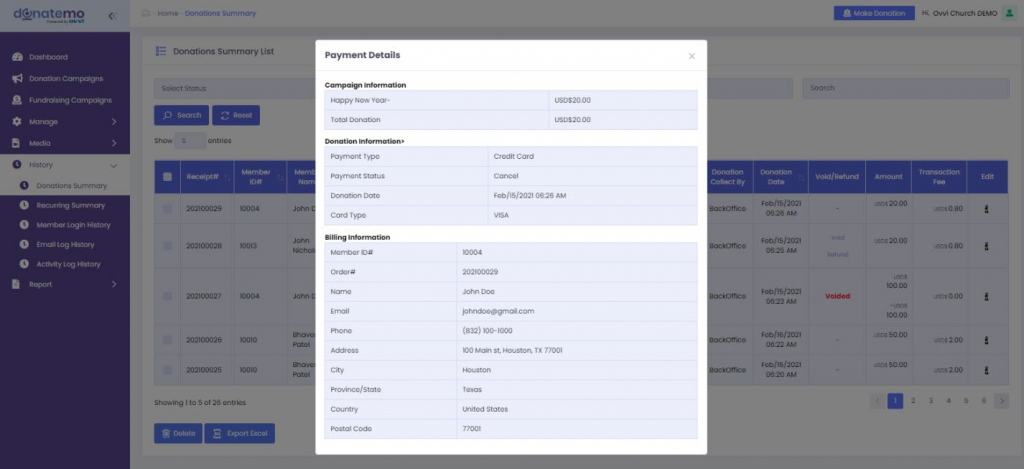 How to display Donation Summary? – DonateMo Support