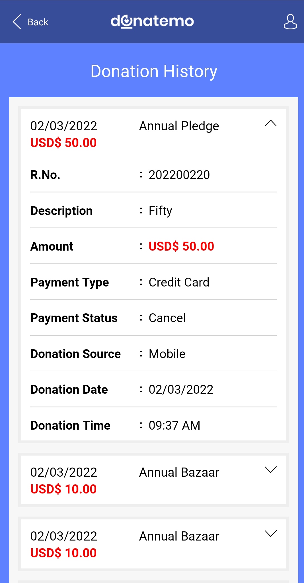 How to manage donation history? – DonateMo Support