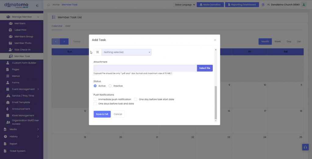 How to add and manage member task? – DonateMo Support