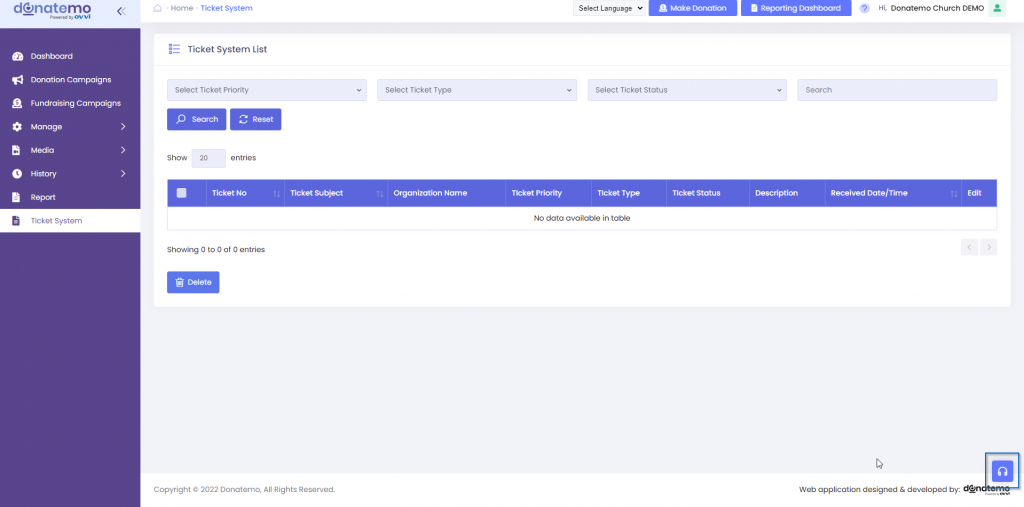 How to Create Ticket Using Ticket System? – DonateMo Support